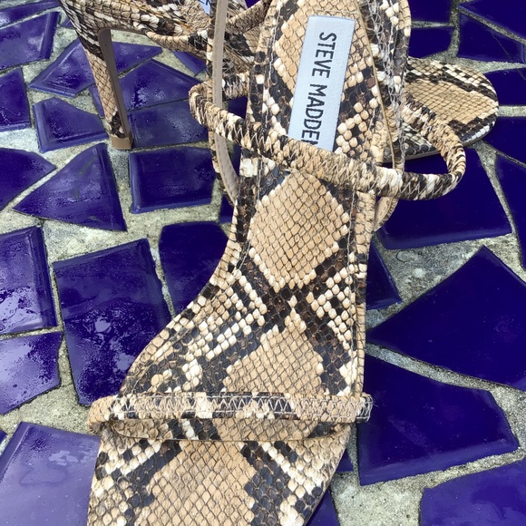 Steve Madden | Shoes | Steve Madden Snake Skin Sandals Heels Gabrielle ...